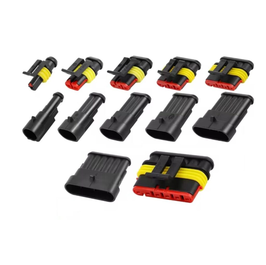 Lot de 5 connecteurs électriques AMP Superseal Tyco – 1 à 6 voies – étanches IP67 – 12V ...