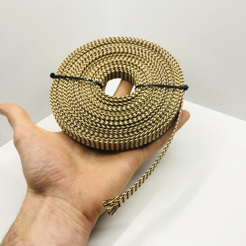 Gaine électrique tressée extensible look "Carbone kevlar" Diamètre 6 à ...