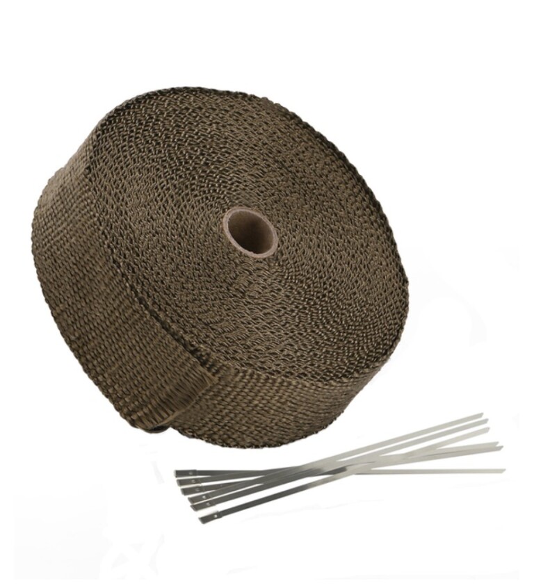 Titanium Appearance Glass Fibre Exhaust Thermal Insulation Tape - 50mm ...