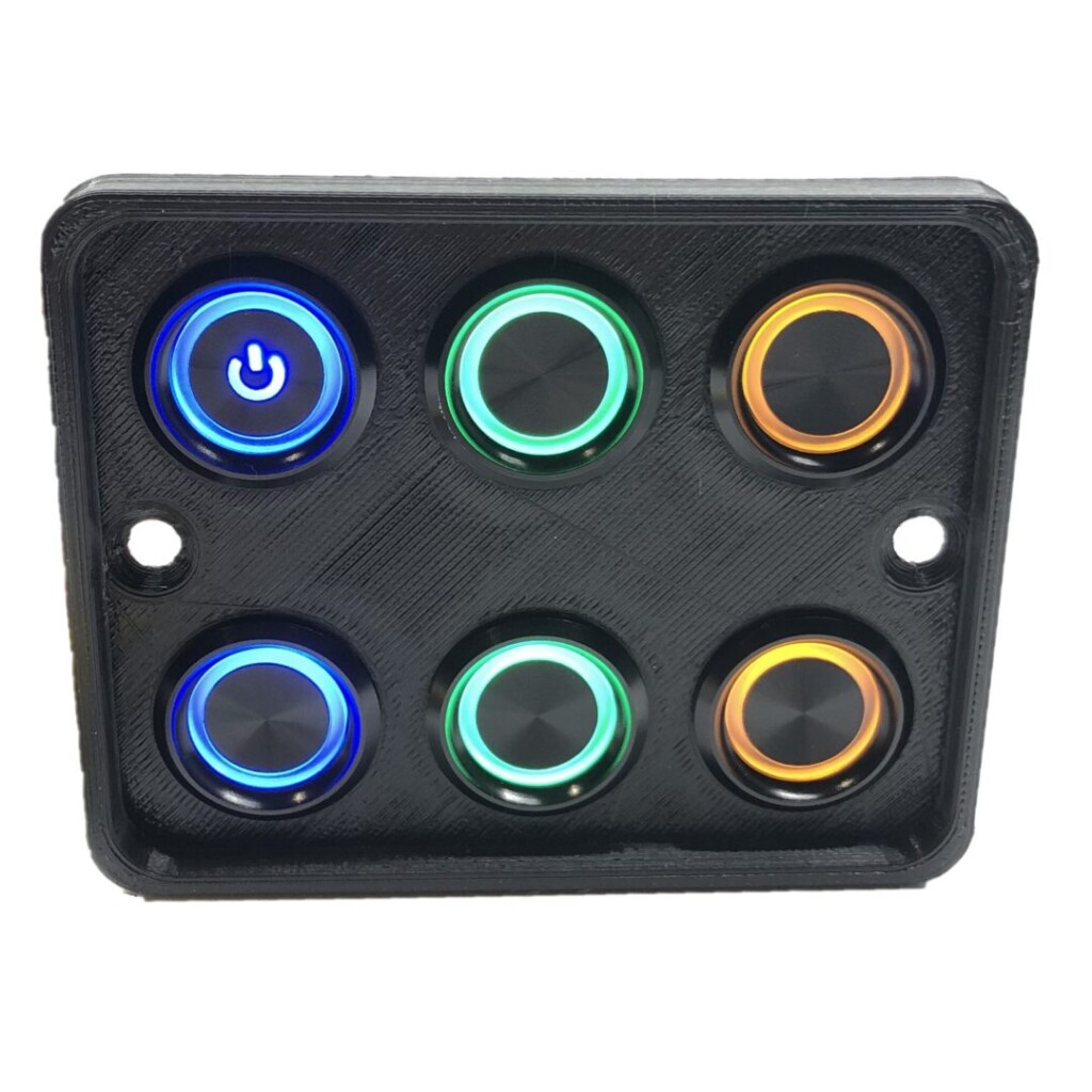 Platine 6 interrupteurs ronds PDM look "Switch Pad" 25 ampères 12 volts ...