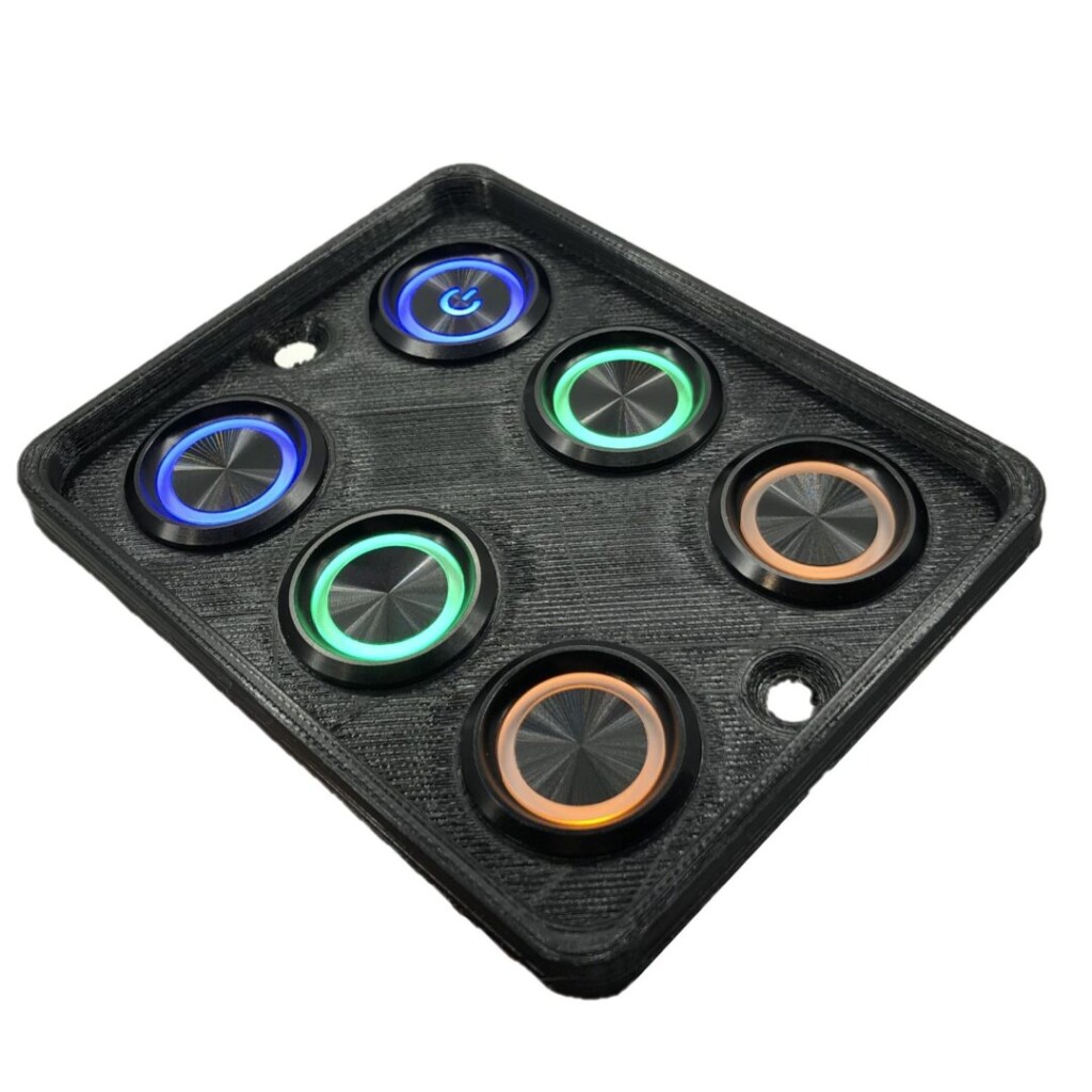 Platine 6 interrupteurs ronds PDM look "Switch Pad" 25 ampères 12 volts ...