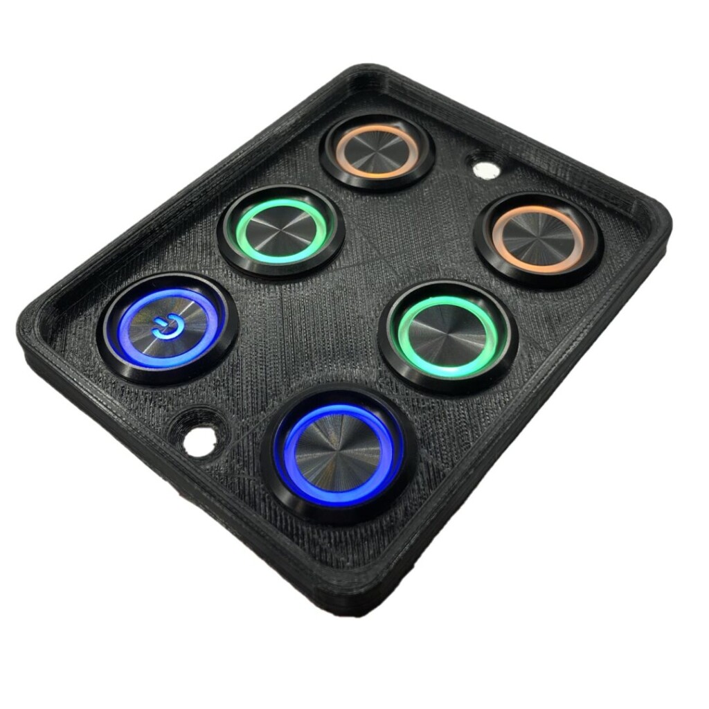 Platine 6 interrupteurs ronds PDM look "Switch Pad" 25 ampères 12 volts ...