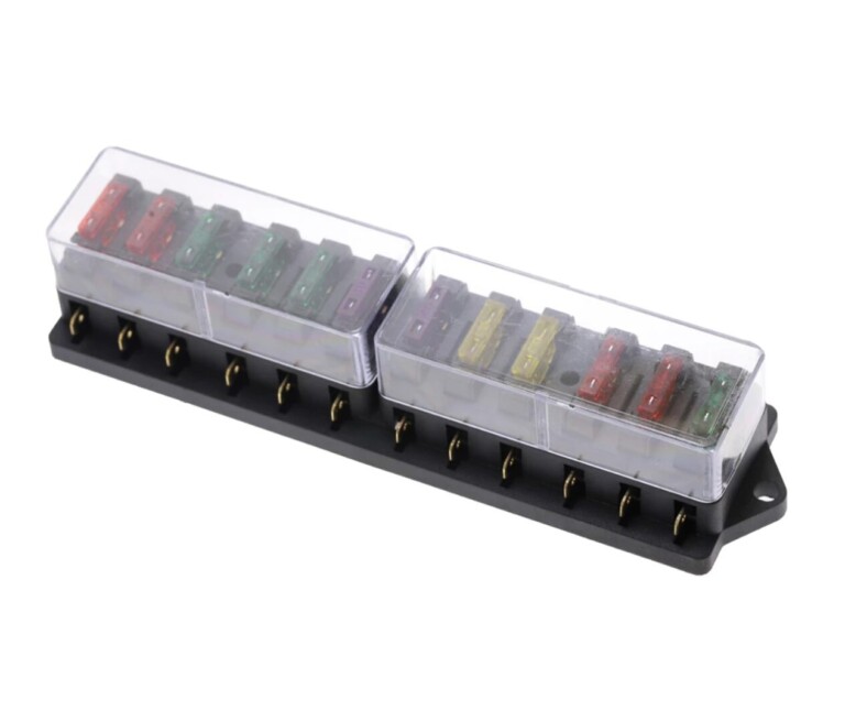 Porte fusible 12 voies 12 volts avec couvercle - Discount AutoSport