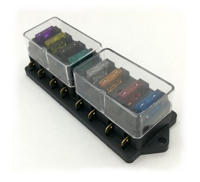 Porte fusible 8 voies 12 volts avec couvercle - Discount AutoSport