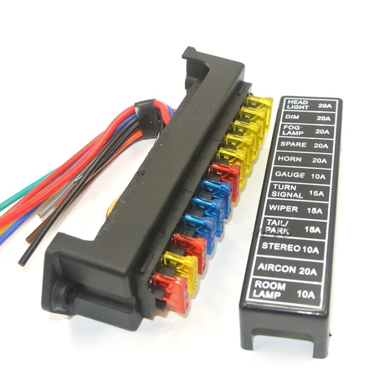 Porte fusible 12 voies 12 volts surélevé avec couvercle - Discount ...