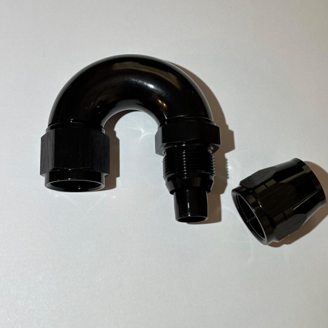 Dash 8 fitting 180° black for dash 8 hose - Discount AutoSport