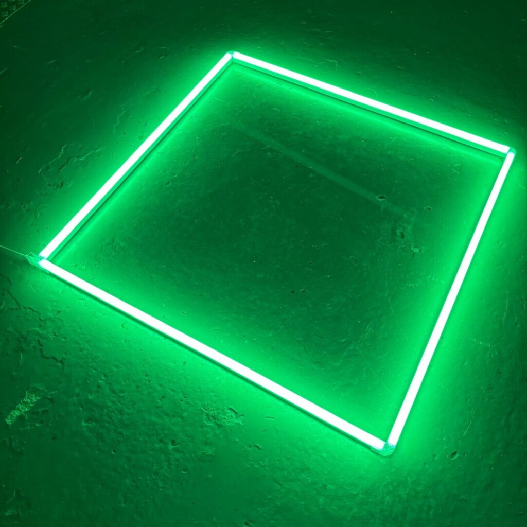 Rectangular LED ceiling light 2.4M x 1.2M 100W Green detailing garage ...