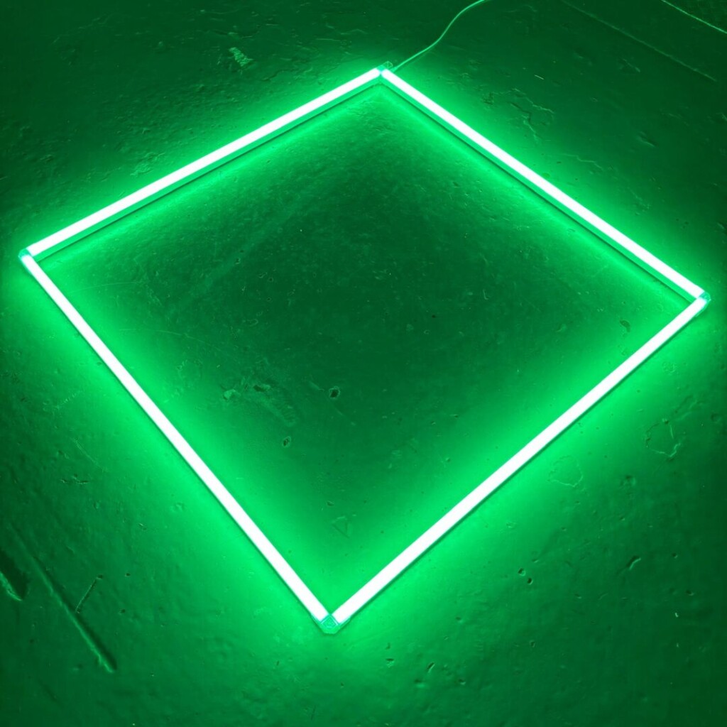 Rectangular LED ceiling light 2.4M x 1.2M 100W Green detailing garage ...