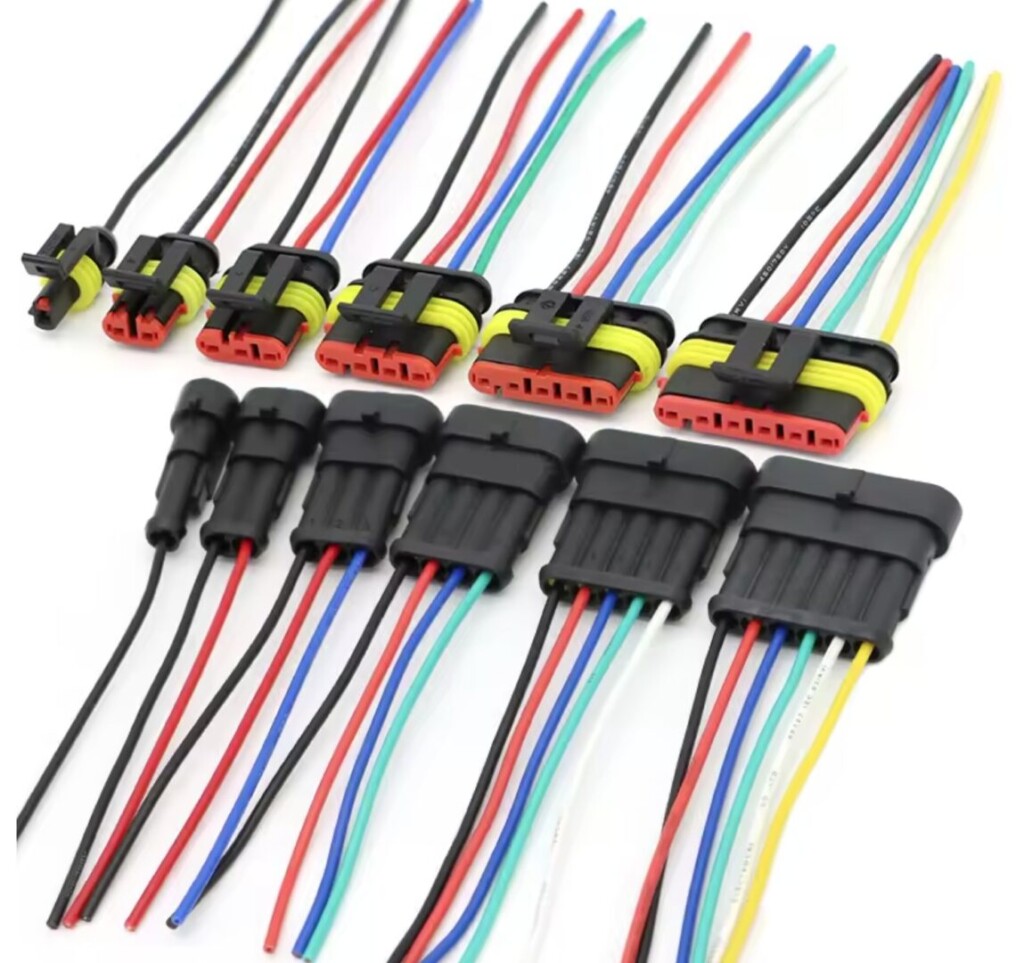 Conectores eléctricos AMP Superseal precableados de 1 a 6 vías 12 voltios vendidos por 5 ...