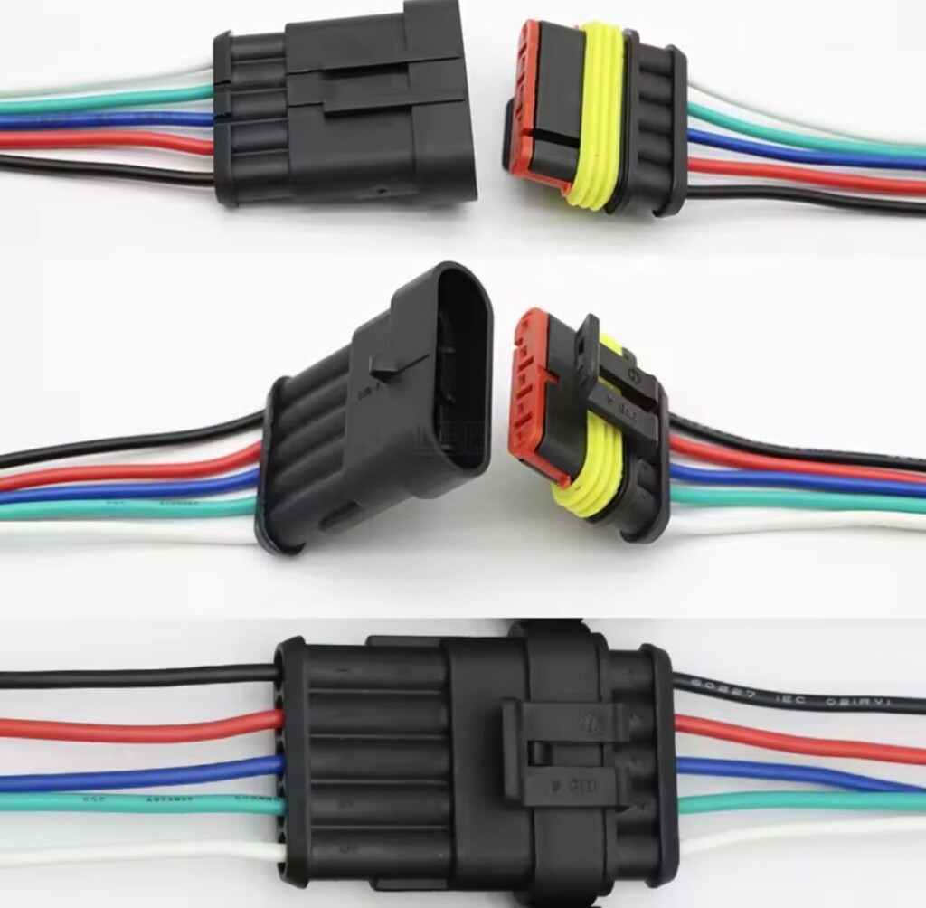 Conectores eléctricos AMP Superseal precableados de 1 a 6 vías 12 ...