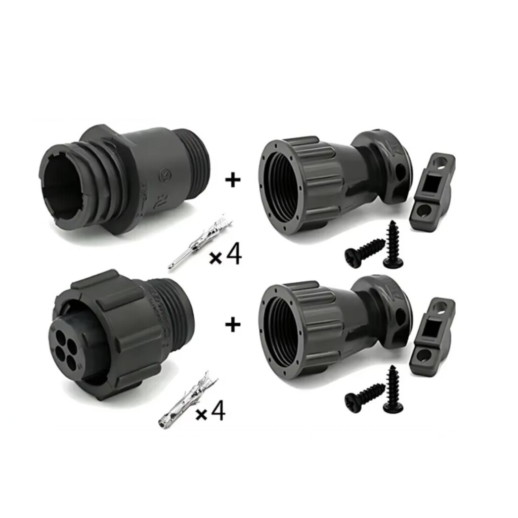 ITT round 4-way bulkhead connector - quarter-turn locking - IP54 - 12 ...