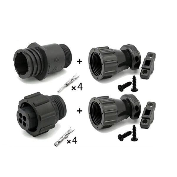 ITT round 4-way bulkhead connector - quarter-turn locking - IP54 - 12 ...