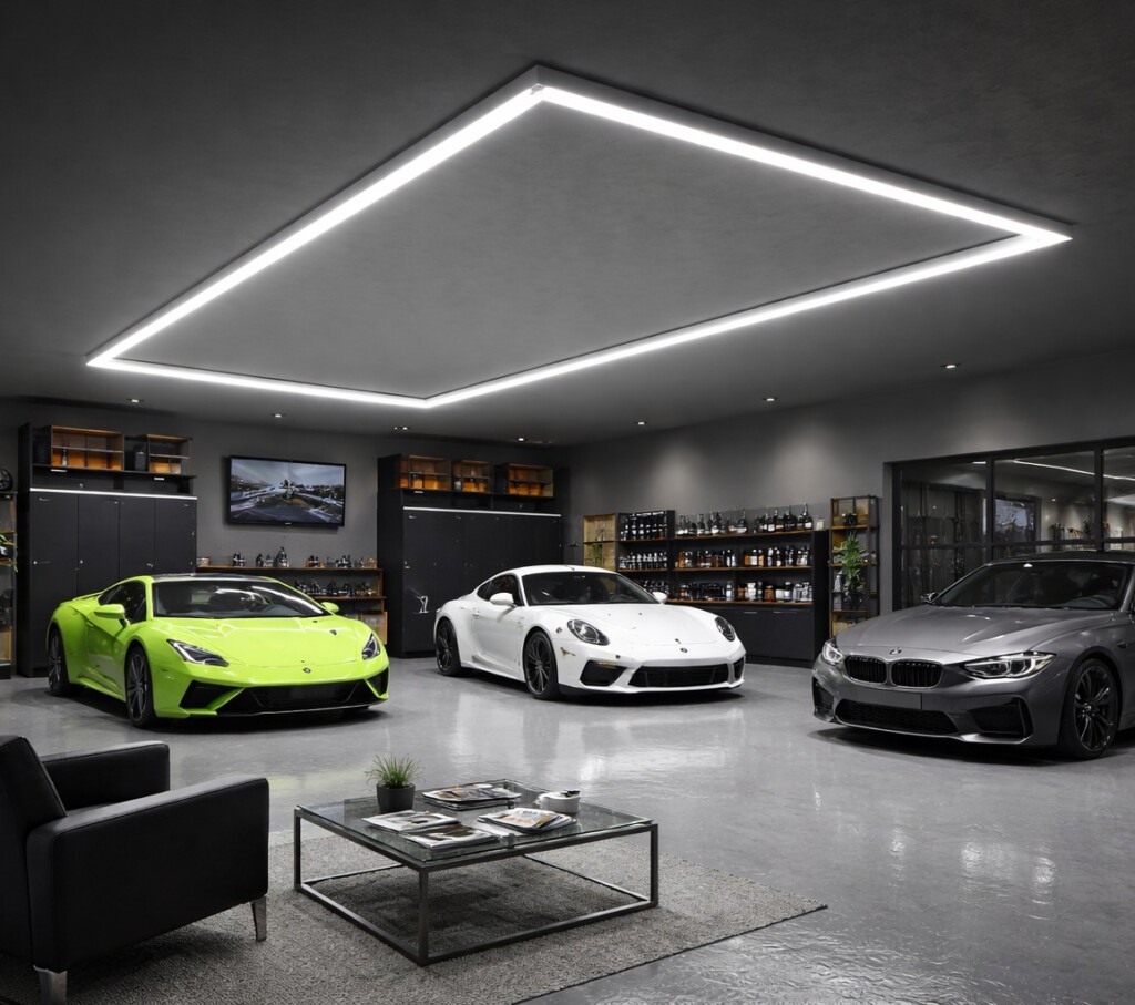 Rectangle LED ceiling lamp 2.4M x 3.6M - 160W - cool white 6500K ...